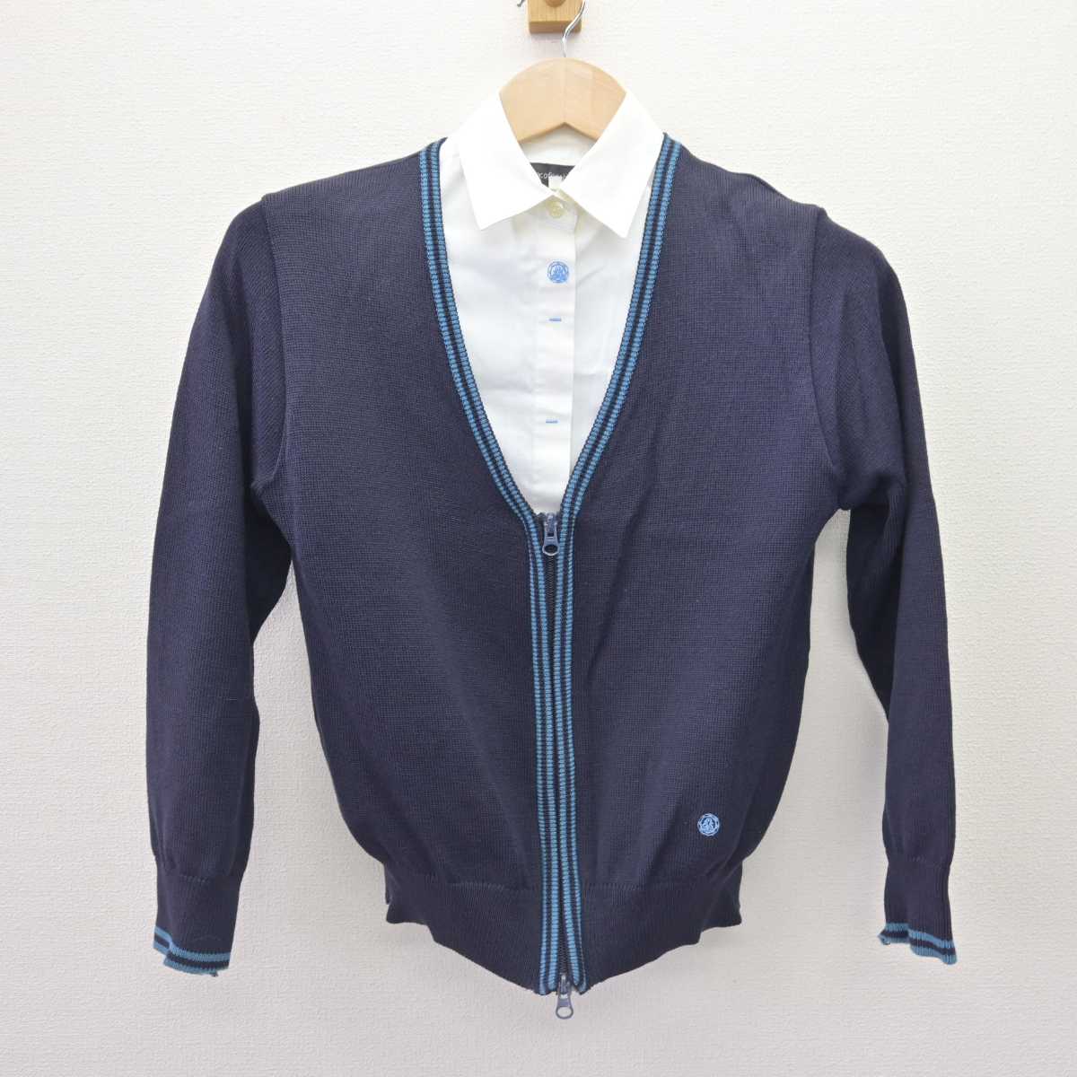 【中古】広島県 広島女学院中学高等学校 女子制服 2点 ニット・シャツ Sf069151 中古制服通販パレイド