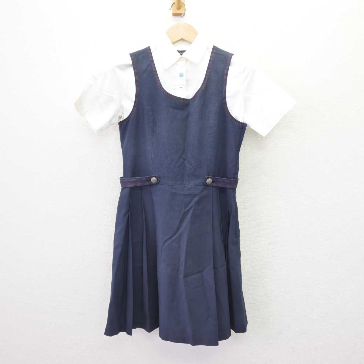【中古】広島県 広島女学院中学高等学校 女子制服 2点 シャツ・ジャンパースカート Sf069157 中古制服通販パレイド