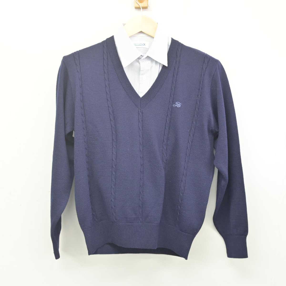 【中古】広島県 福山誠之館高等学校 男子制服 2点 ニット・シャツ Sf070320 中古制服通販パレイド