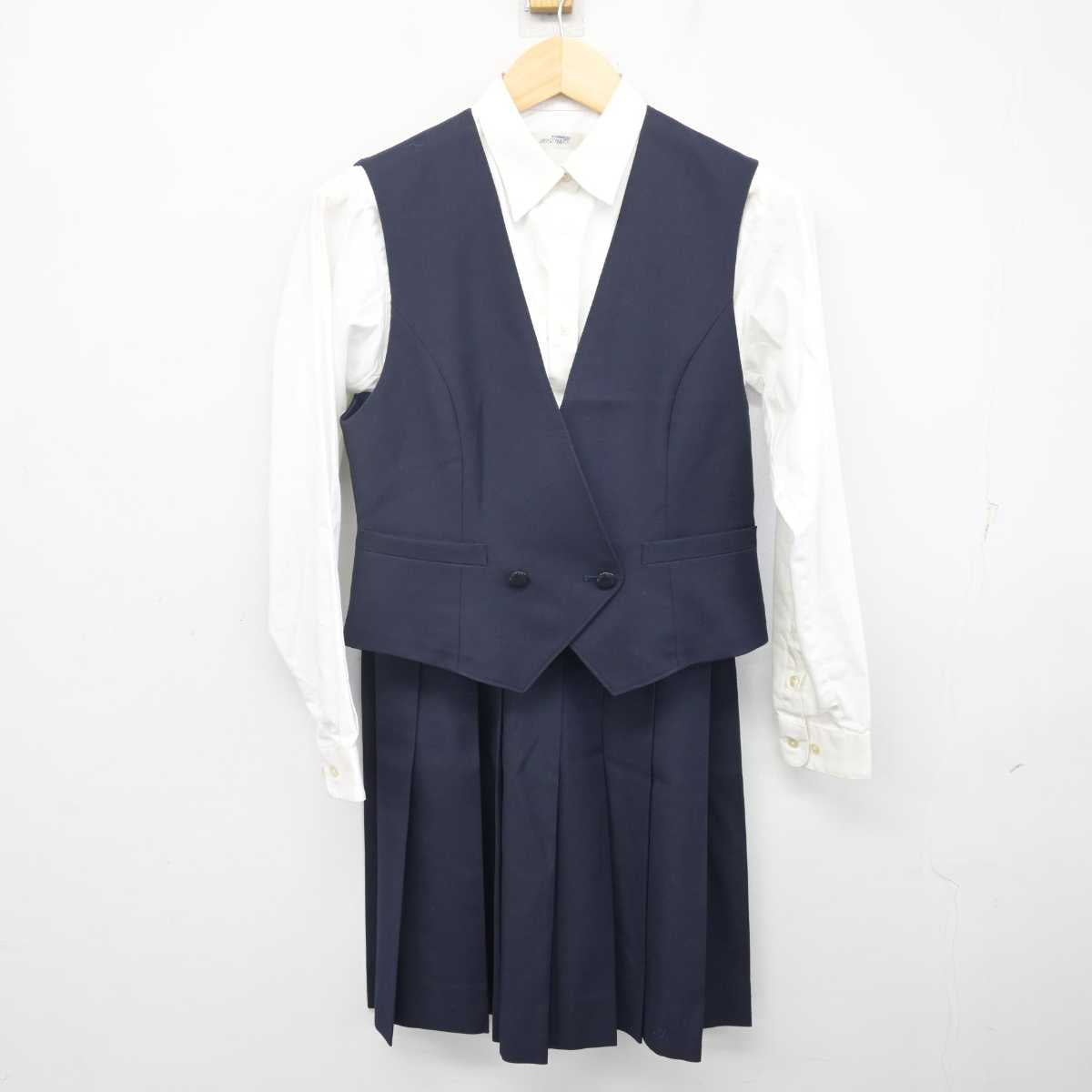 【中古】茨城県 土浦第二高等学校 女子制服 3点 ベスト・シャツ・スカート Sf071450 中古制服通販パレイド