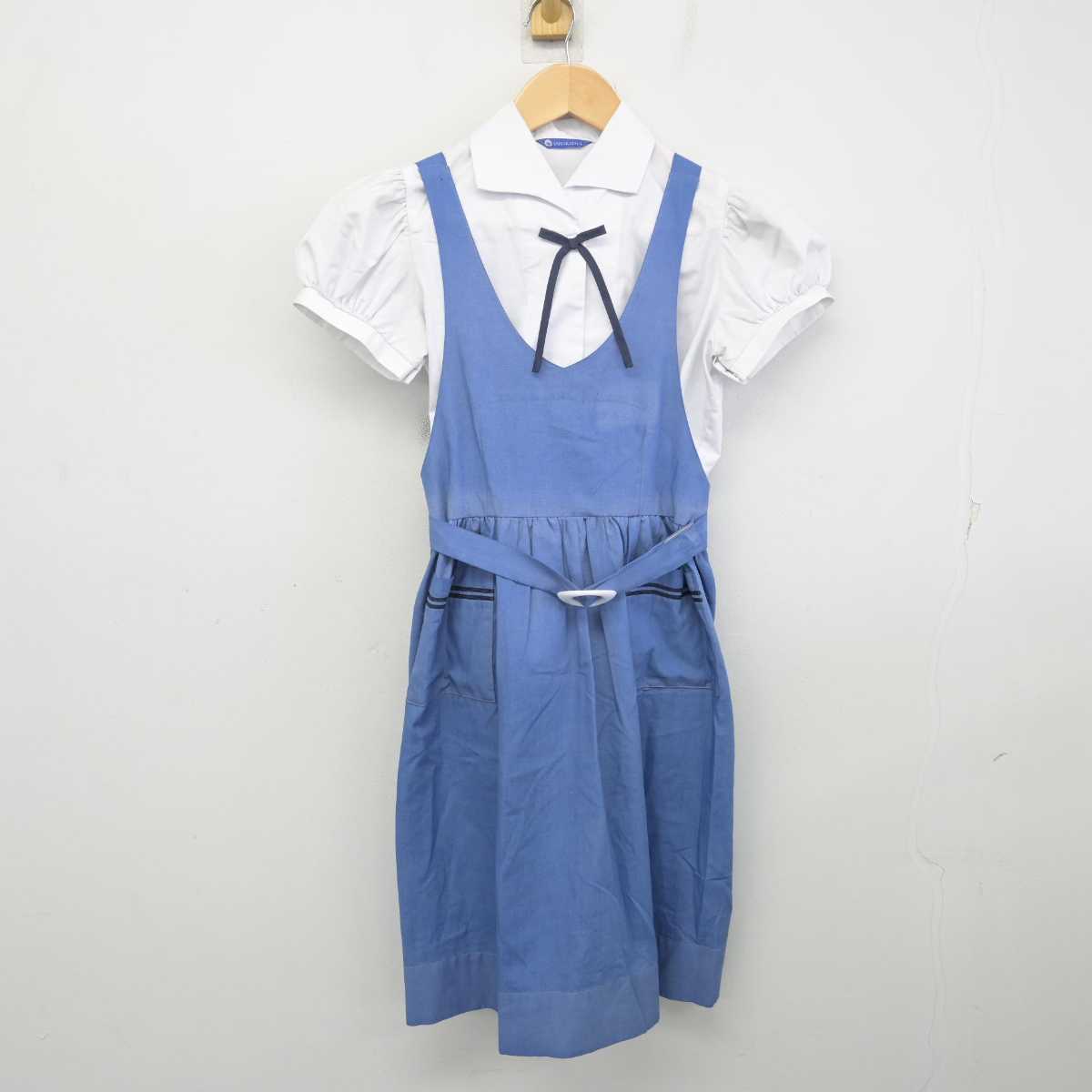 【中古】鹿児島県 鹿児島大学附属小学校 女子制服 3点 シャツ・ジャンパースカート Sf071464 中古制服通販パレイド