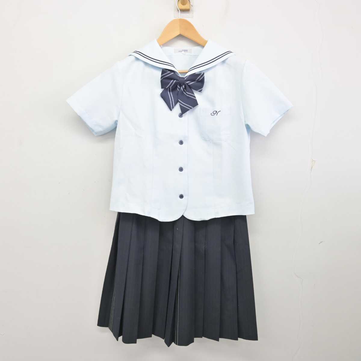 【中古】福岡県 中村学園女子中学・高等学校 女子制服 3点 セーラー服・スカート Sf072006 中古制服通販パレイド