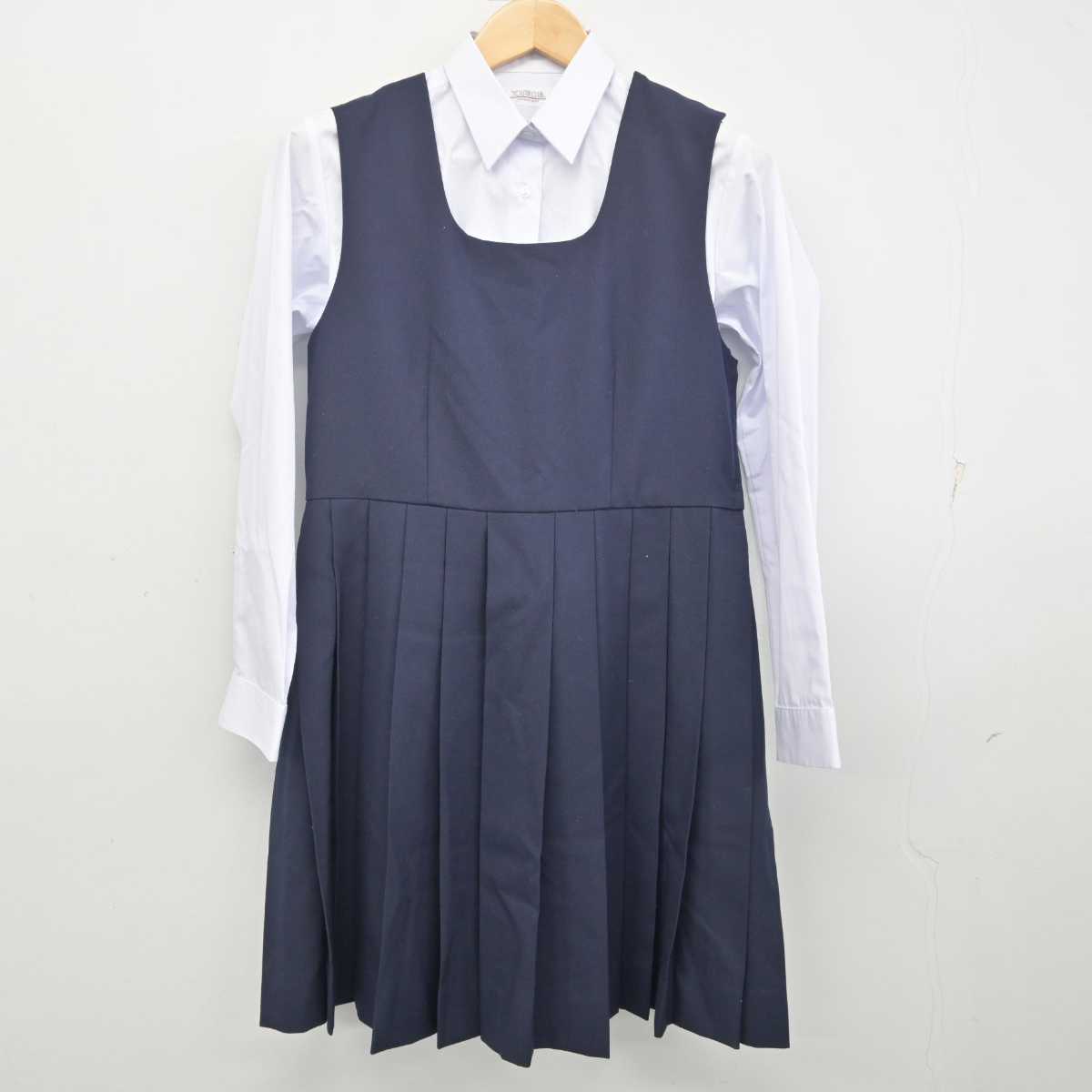 【中古】神奈川県 江陽中学校 女子制服 2点 シャツ・ジャンパースカート Sf072036 中古制服通販パレイド