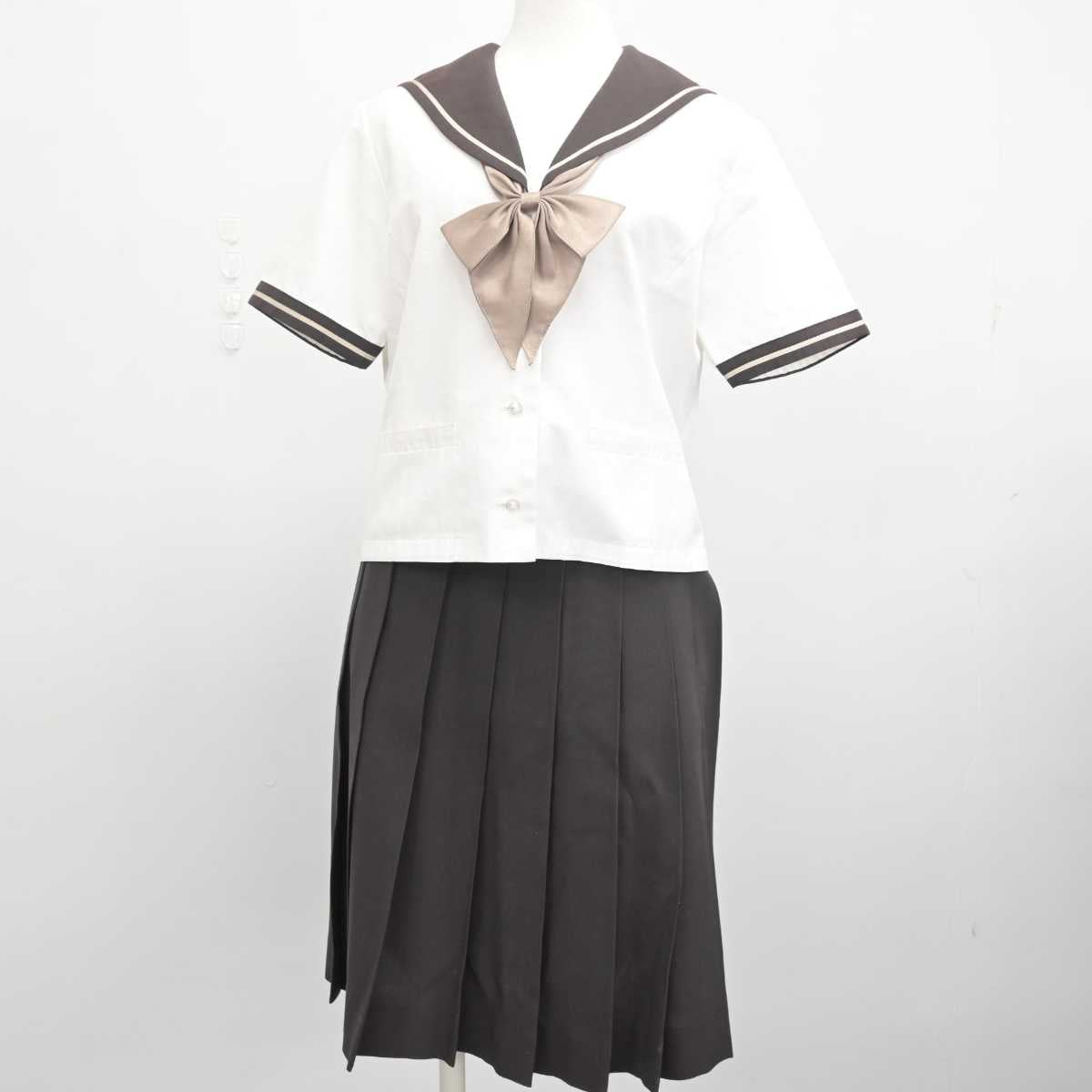 【中古】長崎県 長崎女子商業高等学校 女子制服 3点 セーラー服・スカート Sf072075 中古制服通販パレイド