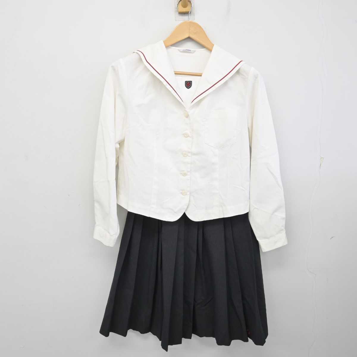 【中古】広島県 尾道商業高等学校 女子制服 3点 セーラー服・セーラー服・スカート Sf072131 中古制服通販パレイド