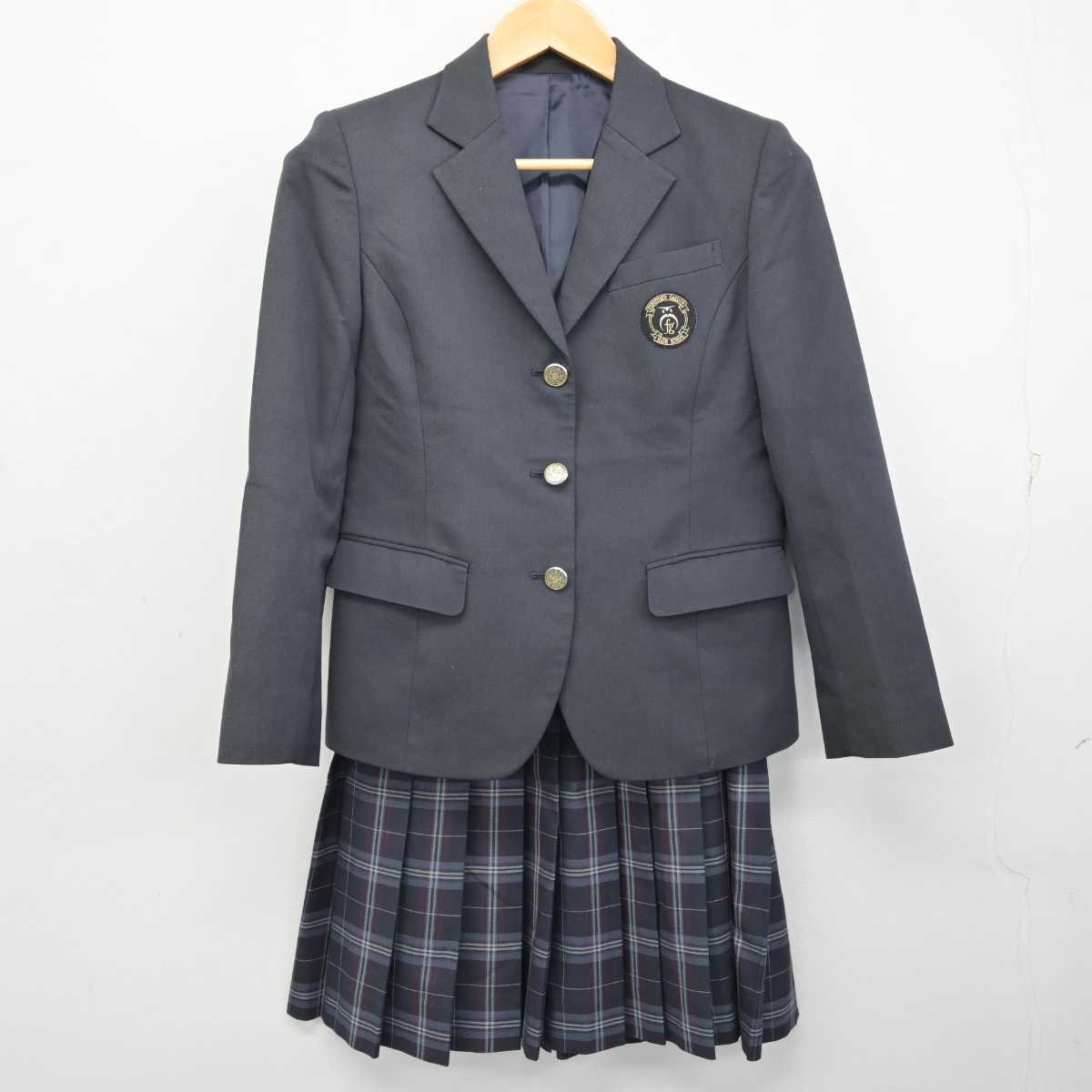 【中古】大分県 福徳学院高等学校 女子制服 3点 ブレザー・ニット・スカート Sf073291 中古制服通販パレイド