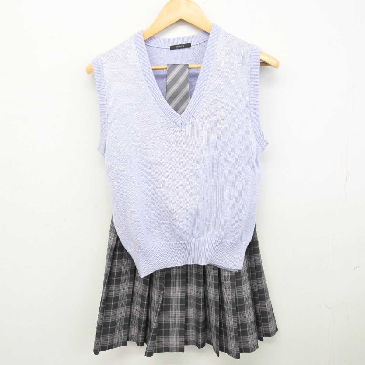 【中古】東京都 淑徳中学校・高等学校 女子制服 3点 ニットベスト・スカート Sf073560 中古制服通販パレイド