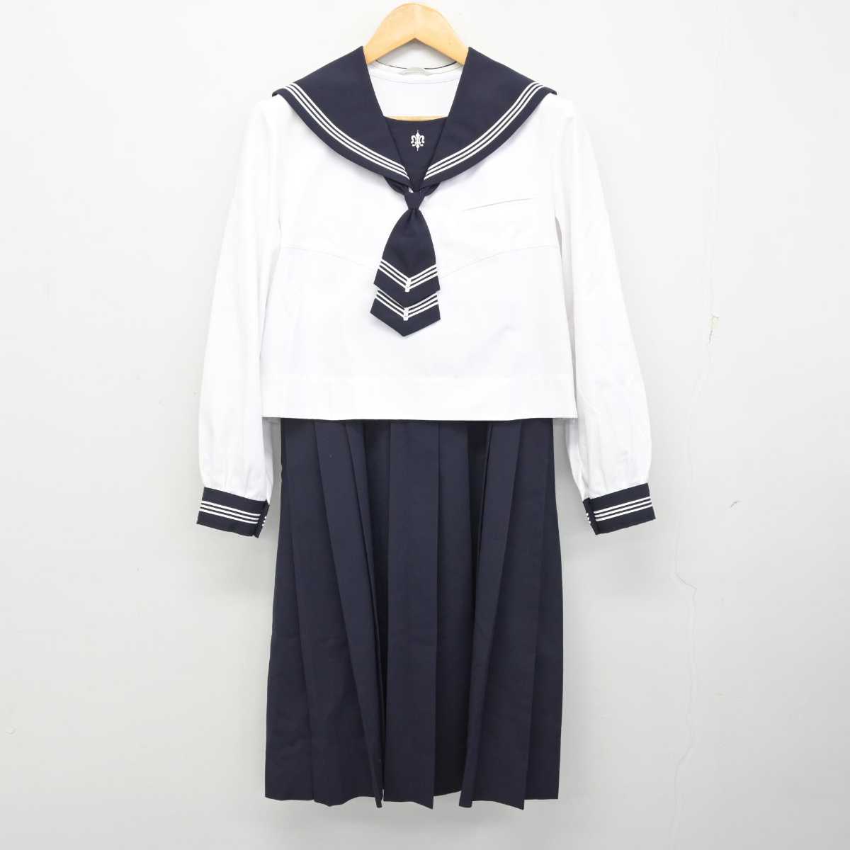 【中古】神奈川県 湘南白百合学園中学・高等学校 女子制服 5点 セーラー服・セーラー服・スカート Sf073792 中古制服通販パレイド