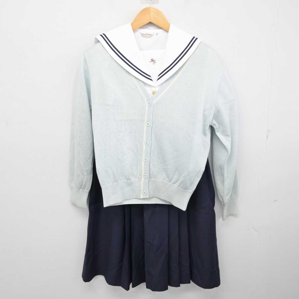 【中古】愛知県 南山学園 聖霊中学・高等学校 女子制服 3点 セーラー服・ニット・スカート Sf074359 中古制服通販パレイド