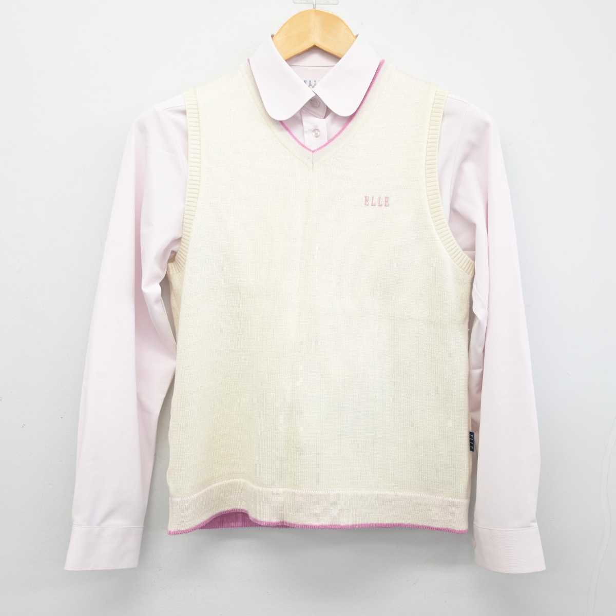 【中古】三重県 伊勢学園高等学校 女子制服 2点 ニットベスト・シャツ Sf074379 中古制服通販パレイド