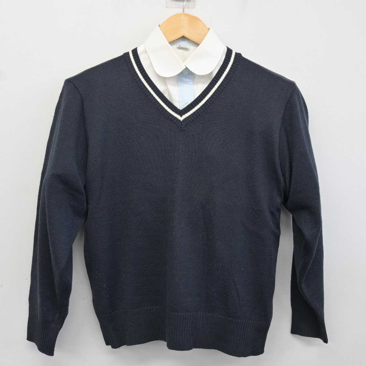 【中古】埼玉県 淑徳与野中学校・高等学校 女子制服 3点 ニット・シャツ Sf074759 中古制服通販パレイド