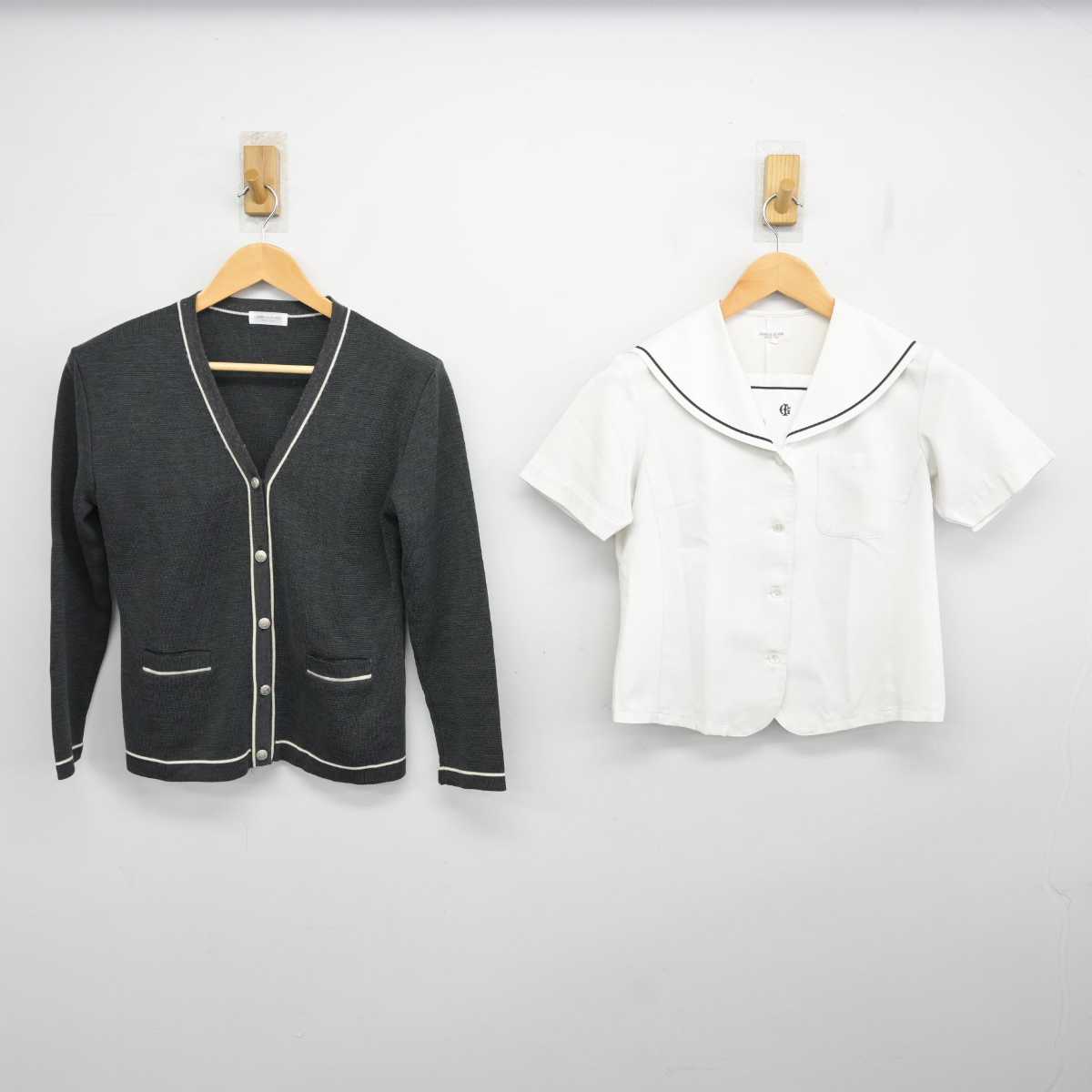 【中古】福島県 学校法人石川高等学校 女子制服 2点 ニット・セーラー服 Sf074801 中古制服通販パレイド