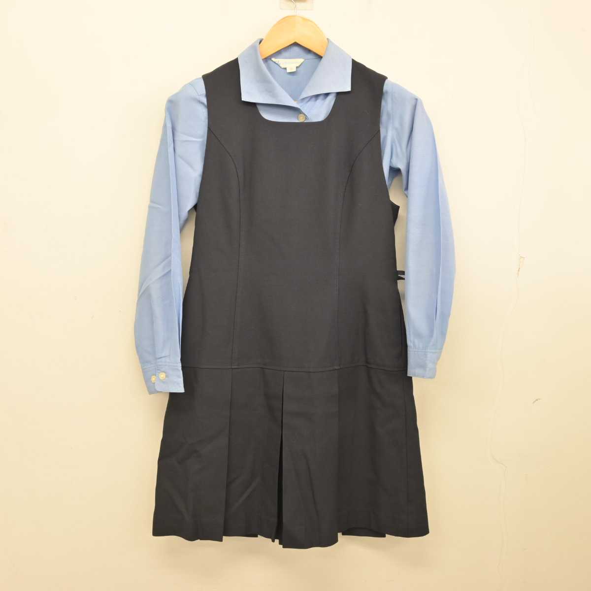 【中古】長崎県 聖和女子学院中学校・高等学校 女子制服 2点 ジャンパースカート・シャツ Sf075677 中古制服通販パレイド