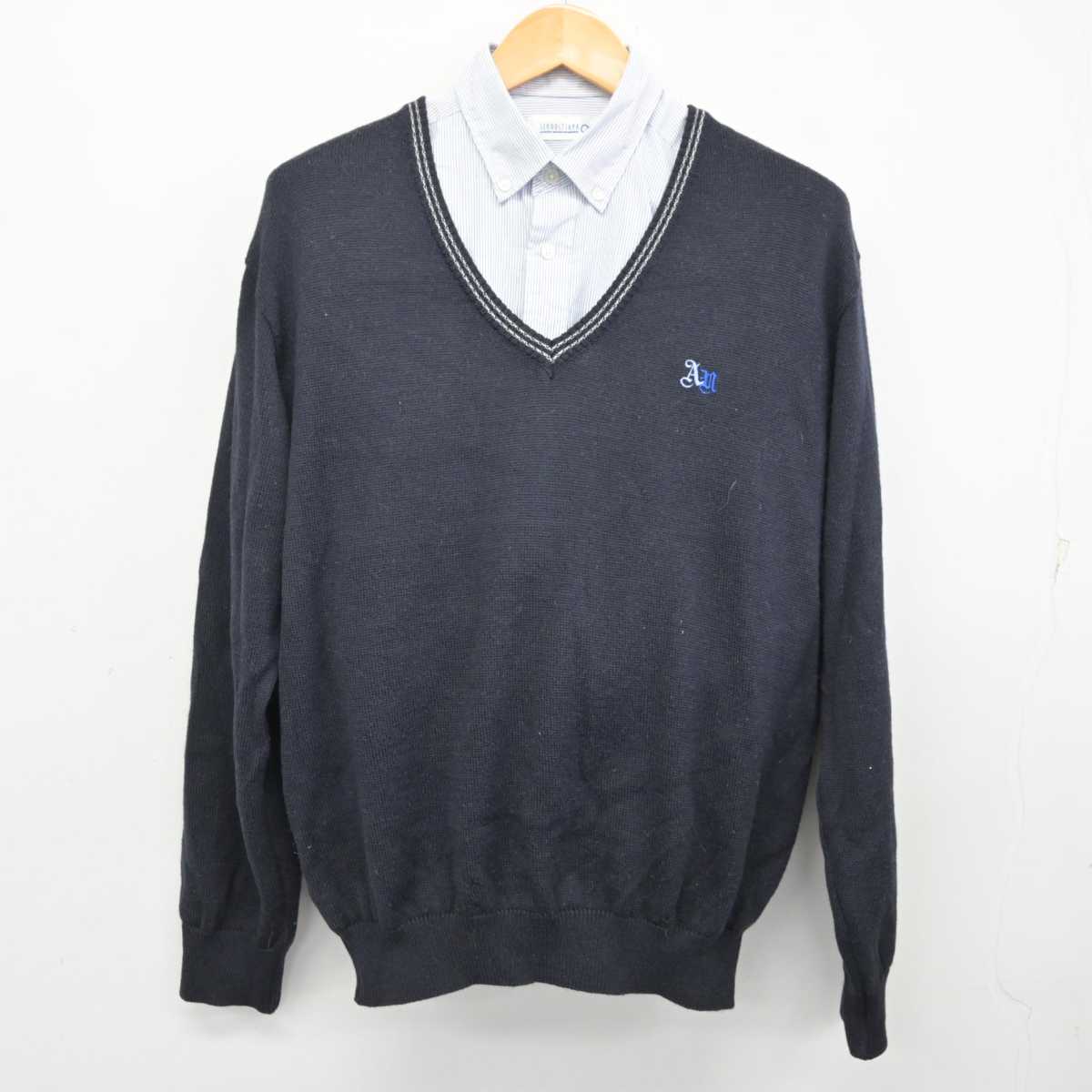 【中古】兵庫県 尼崎西高等学校 男子制服 2点 ニット・シャツ Sf075993 中古制服通販パレイド