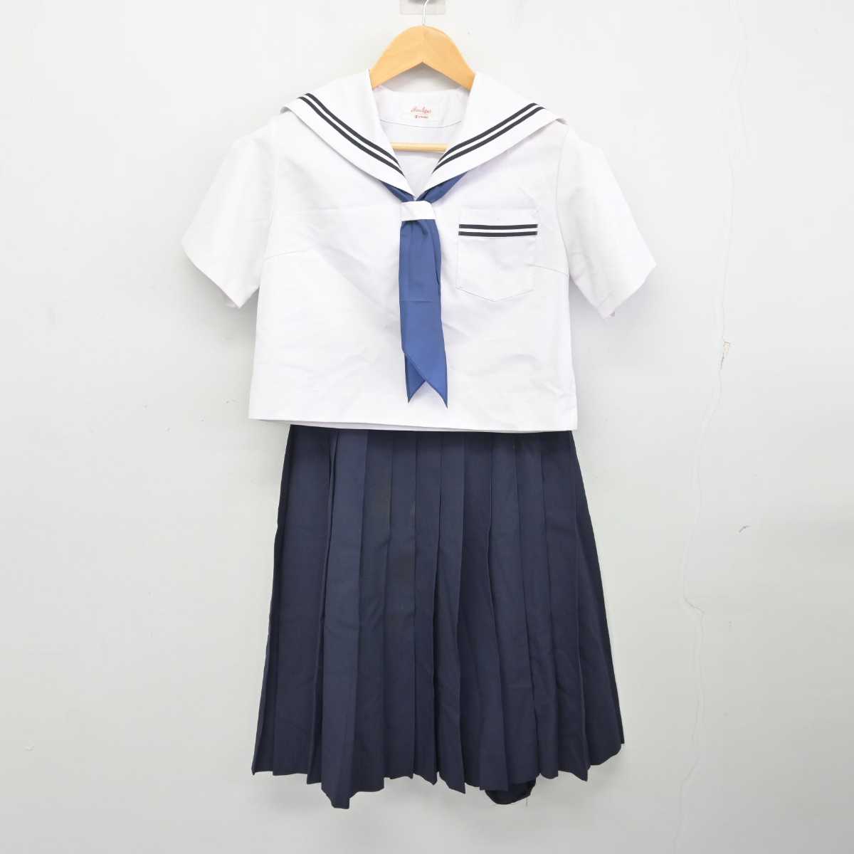 【中古】広島県 尾道市立日比崎中学校 女子制服 3点 セーラー服・スカート Sf076371 中古制服通販パレイド