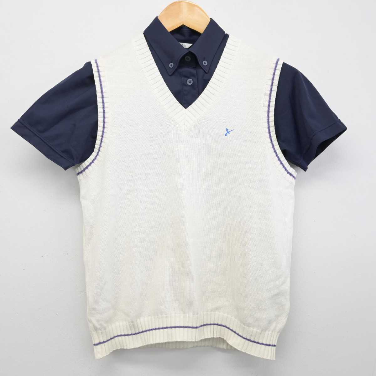 【中古】埼玉県 山村学園高等学校 女子制服 2点 ニットベスト・シャツ Sf076691 中古制服通販パレイド