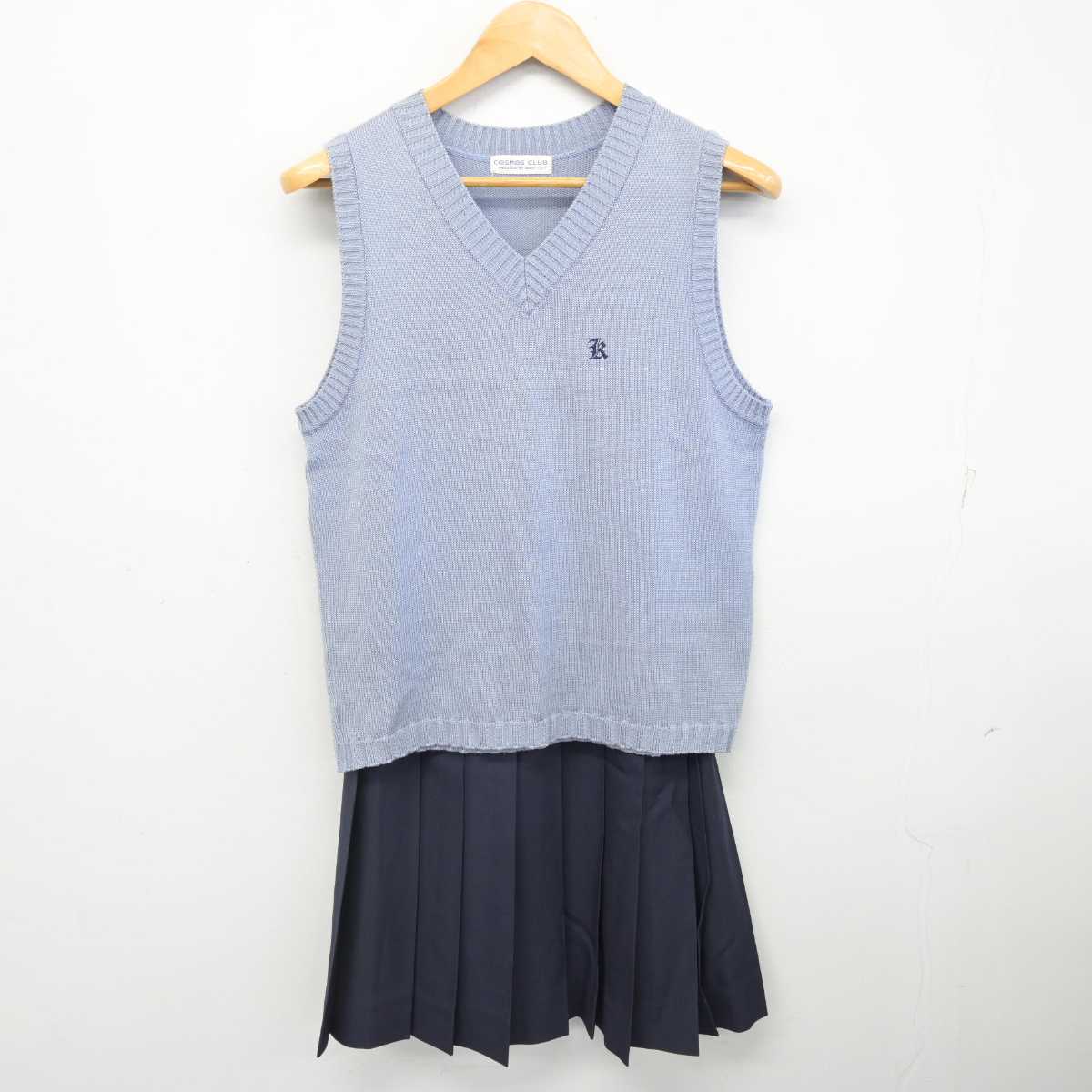 【中古】静岡県 常葉大学附属菊川中学校・高等学校 女子制服 2点 ニットベスト・スカート Sf076861 中古制服通販パレイド