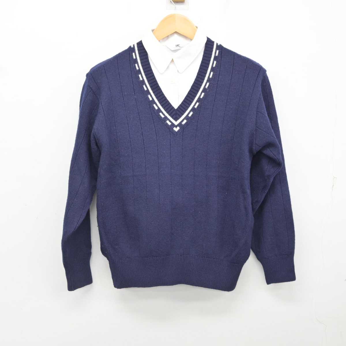 【中古】千葉県 千葉学芸高等学校 女子制服 2点 ニット・シャツ Sf077067 中古制服通販パレイド