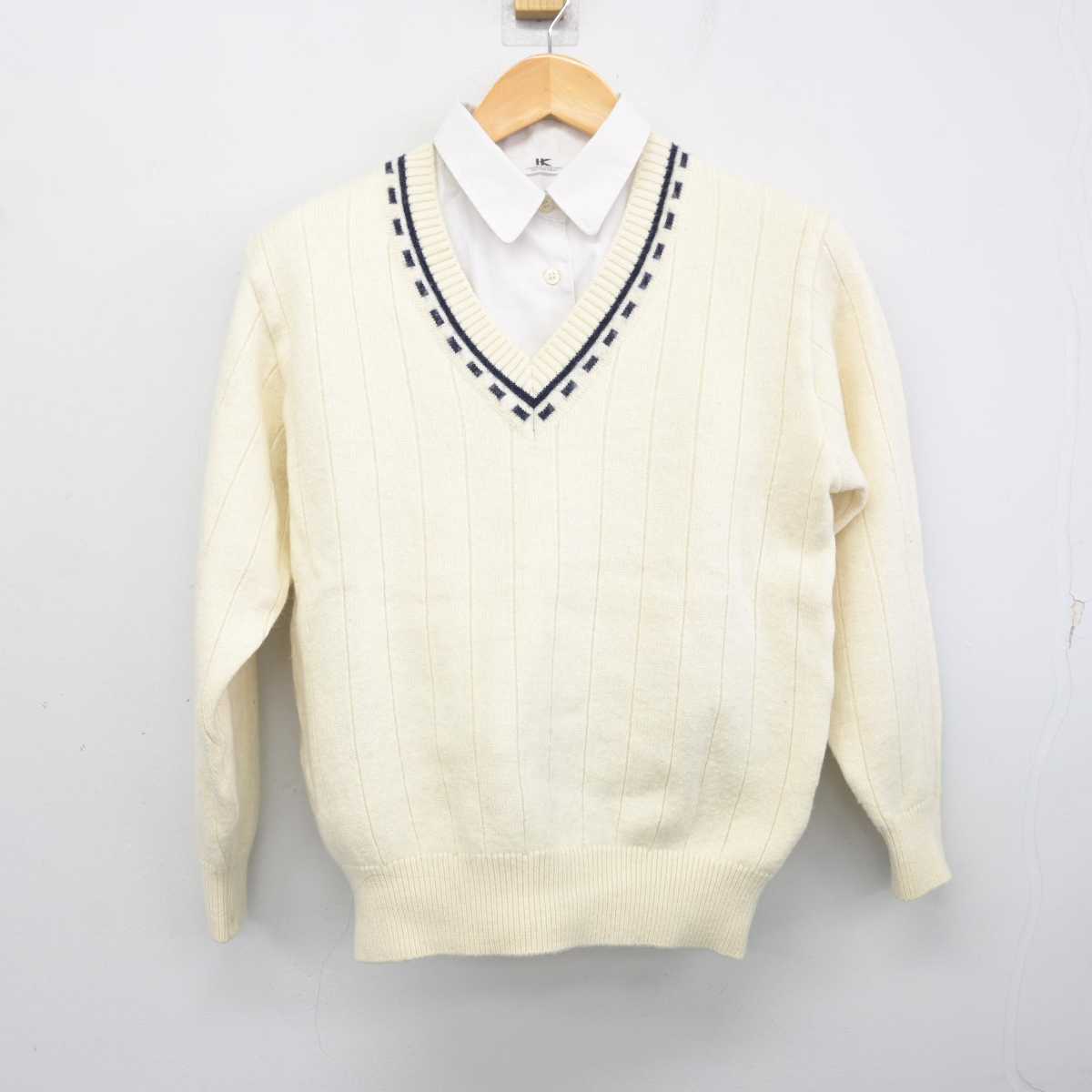 【中古】千葉県 千葉学芸高等学校 女子制服 2点 ニット・シャツ Sf077070 中古制服通販パレイド