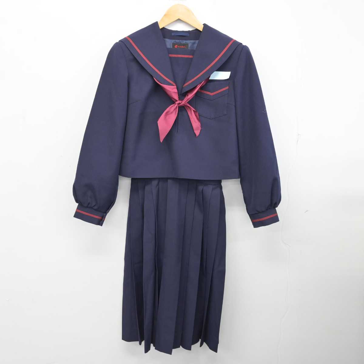 【中古】宮崎県 西都市立妻中学校 女子制服 3点 セーラー服・スカート Sf077292 中古制服通販パレイド