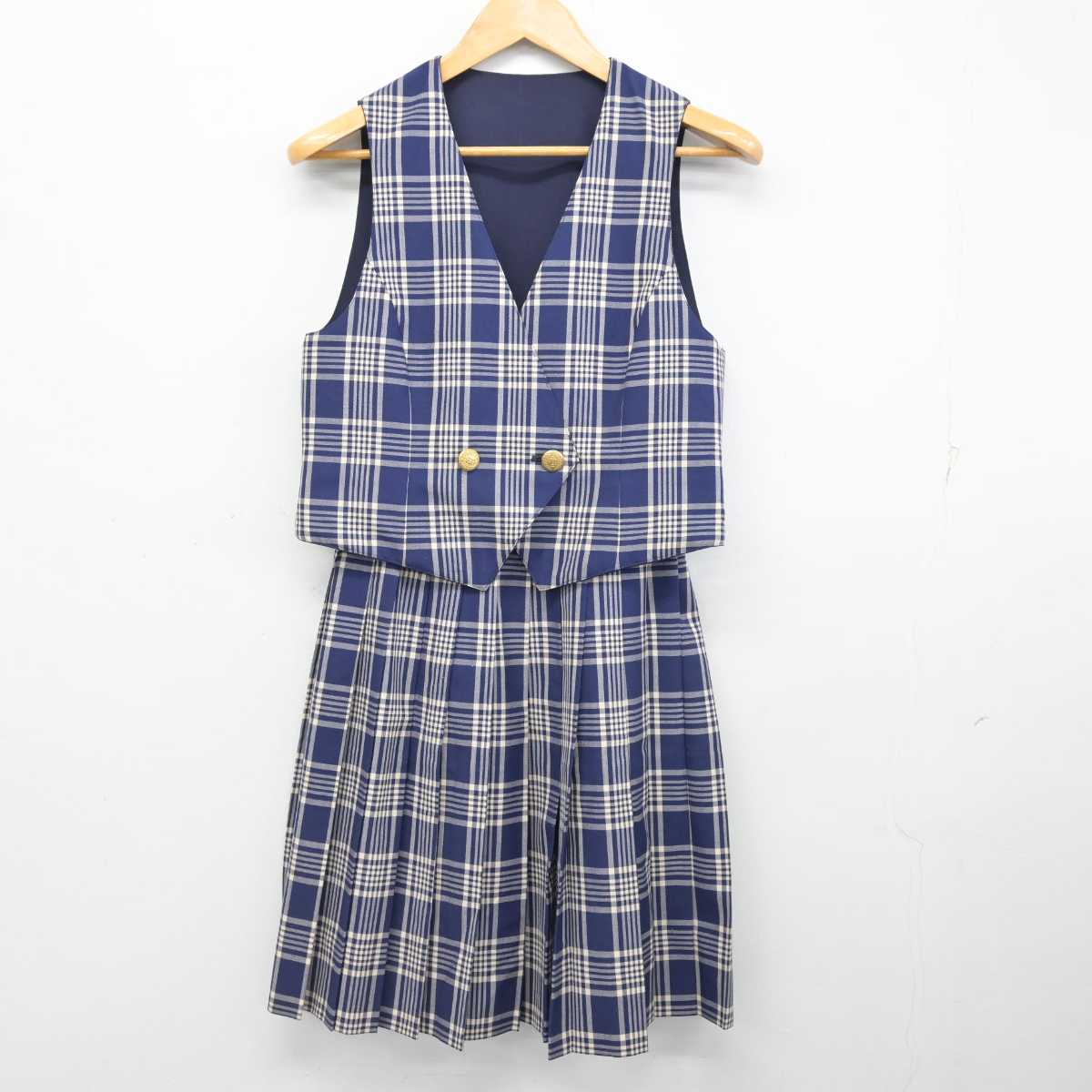 【中古】埼玉県 山村学園高等学校 女子制服 2点 ベスト・スカート Sf077360 中古制服通販パレイド