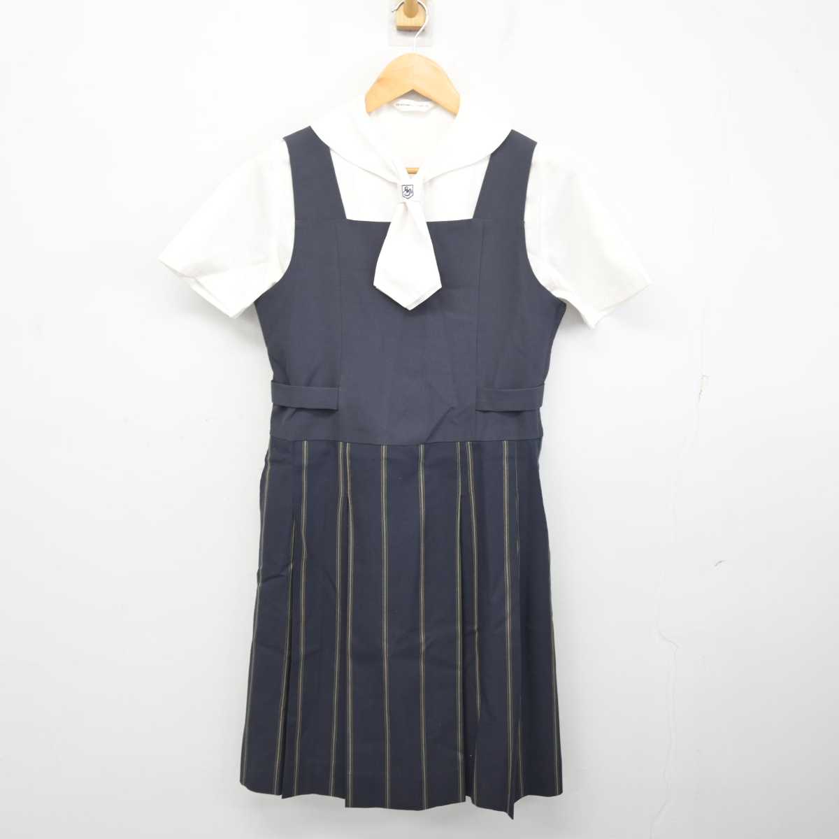【中古】佐賀県 佐賀清和高等学校 女子制服 3点 ブラウス・ジャンパースカート Sf078015 中古制服通販パレイド