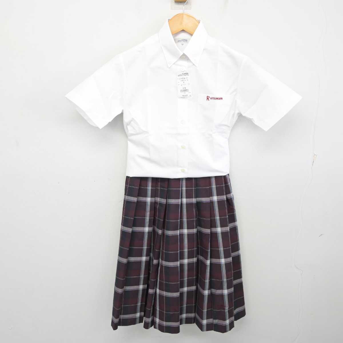 【中古】滋賀県 立命館守山中学校 女子制服 2点 シャツ・スカート Sf078191 中古制服通販パレイド