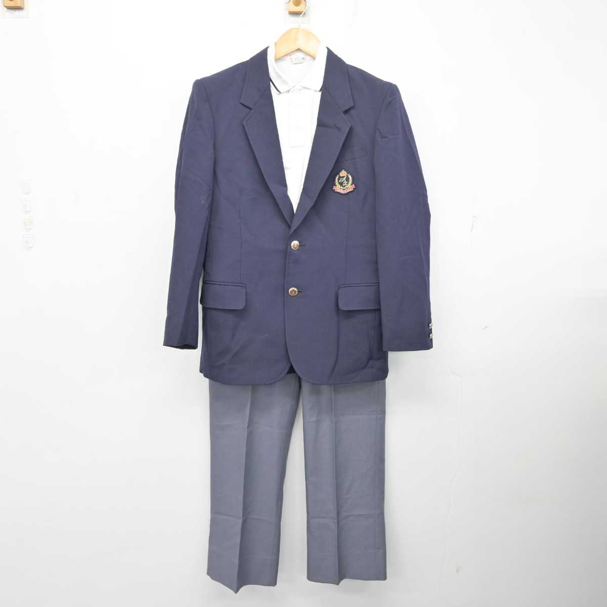 【中古】東京都 足立区立第九中学校 男子制服 4点 ブレザー・ニット・シャツ・ズボン Sf078511 中古制服通販パレイド
