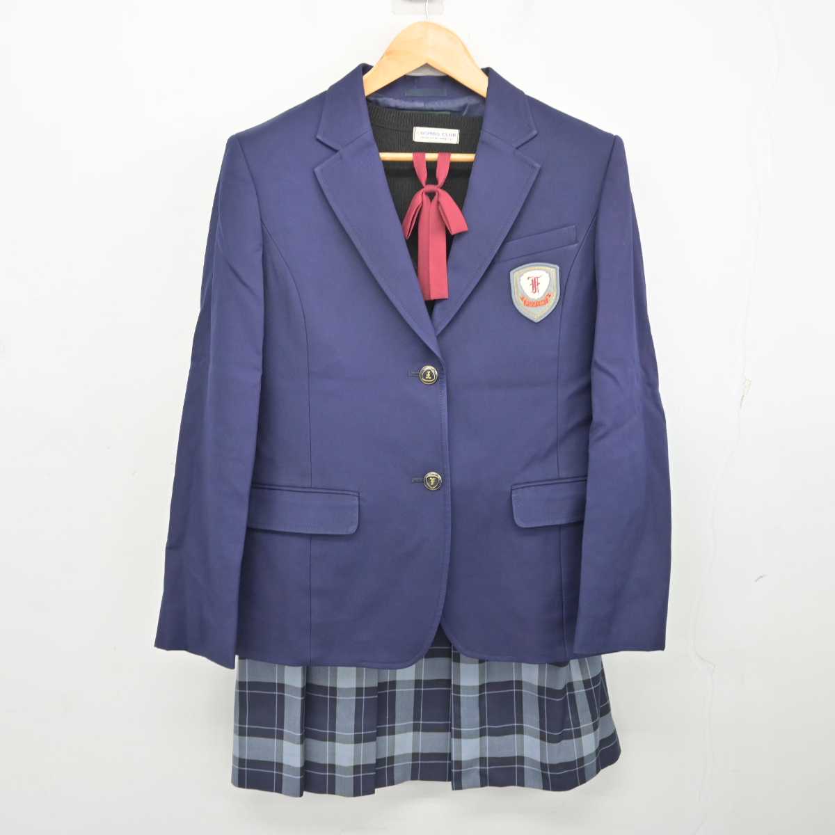 【中古】東京都 学校法人山崎学園富士見高等学校 女子制服 4点 ブレザー・ニット・スカート Sf079520 中古制服通販パレイド