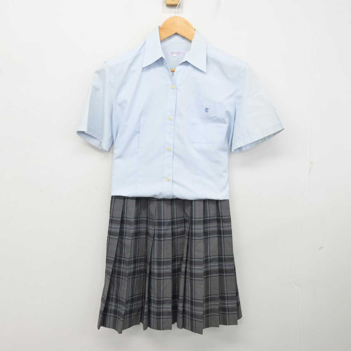 【中古】神奈川県 桐蔭学園中学校・高等学校旧制服 女子制服 2点 シャツ・スカート Sf080045 中古制服通販パレイド