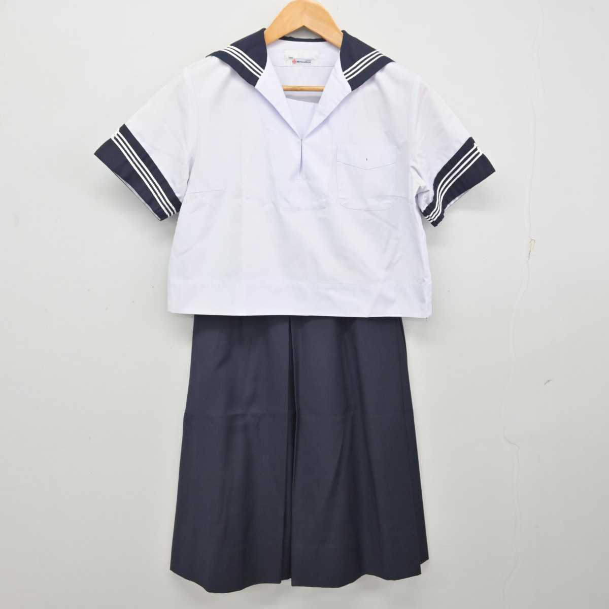 【中古】神奈川県 横浜共立学園中学・高等学校 女子制服 3点 セーラー服・スカート Sf081119 中古制服通販パレイド