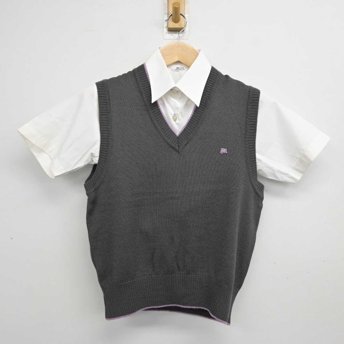【中古】栃木県 壬生高等学校 女子制服 2点 ニットベスト・シャツ Sf081402 中古制服通販パレイド