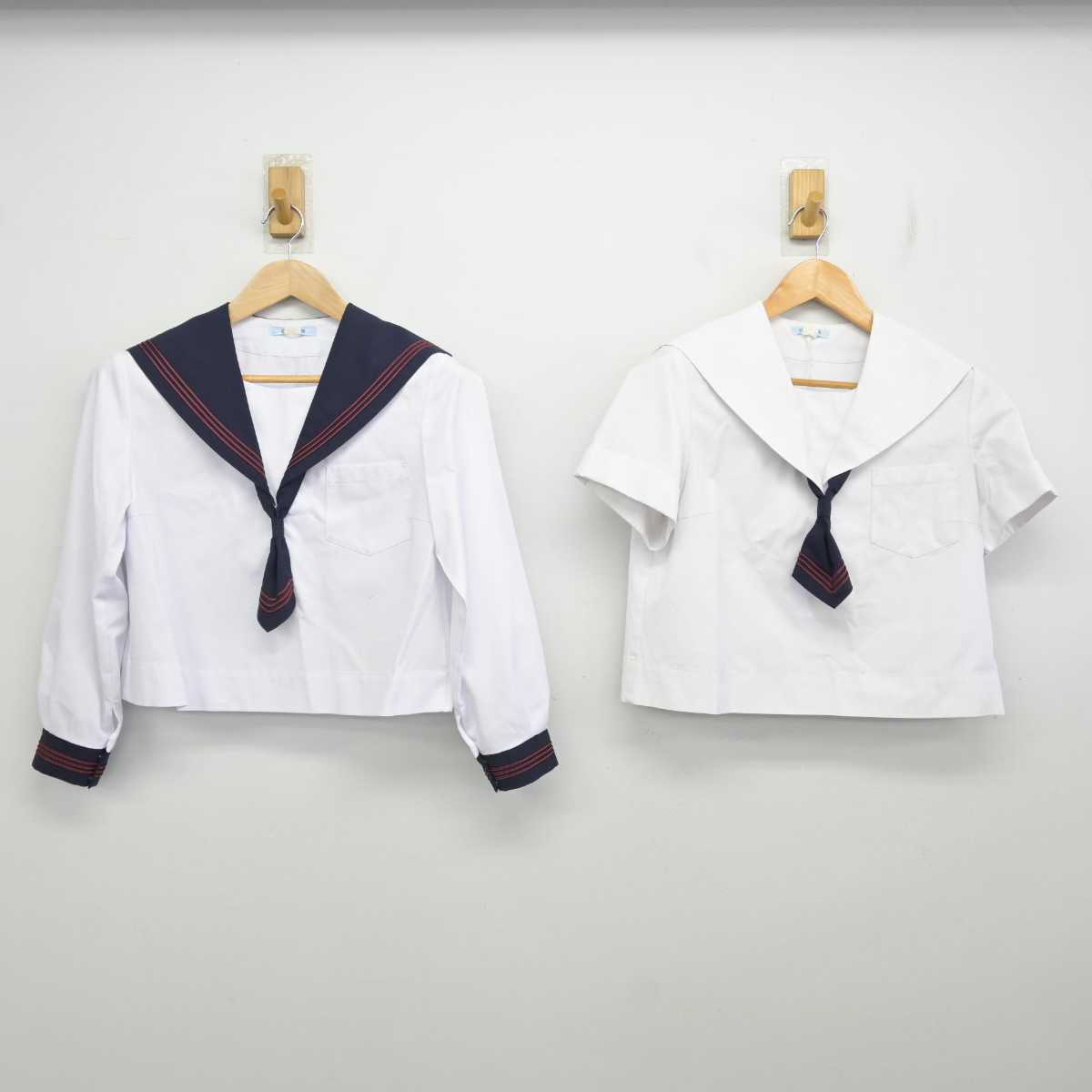 【中古】長崎県 長崎大学教育学部附属中学校 女子制服 4点 セーラー服 Sf082003 中古制服通販パレイド