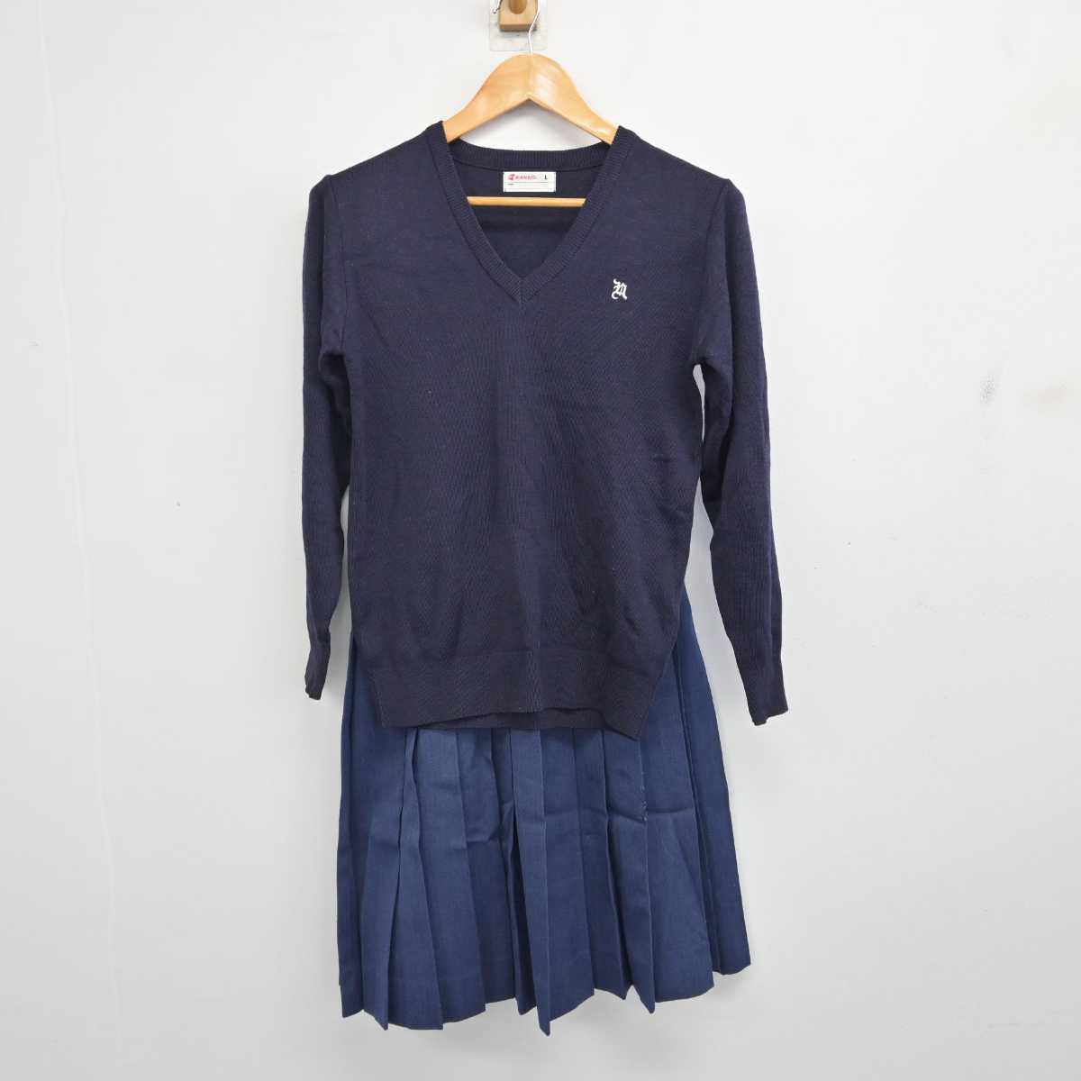【中古】長崎県 長崎北高等学校旧制服 女子制服 2点 ニット・スカート Sf082009 中古制服通販パレイド