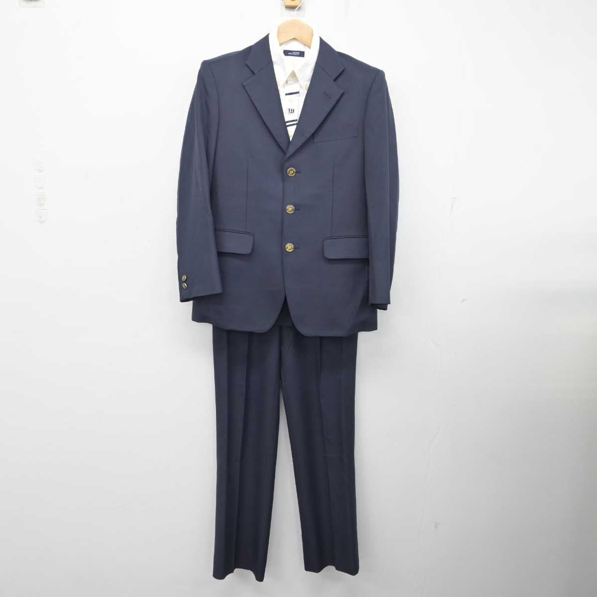 【中古】静岡県 浜松西高等学校・中等部 男子制服 3点 ブレザー・シャツ・ズボン Sf083287 中古制服通販パレイド