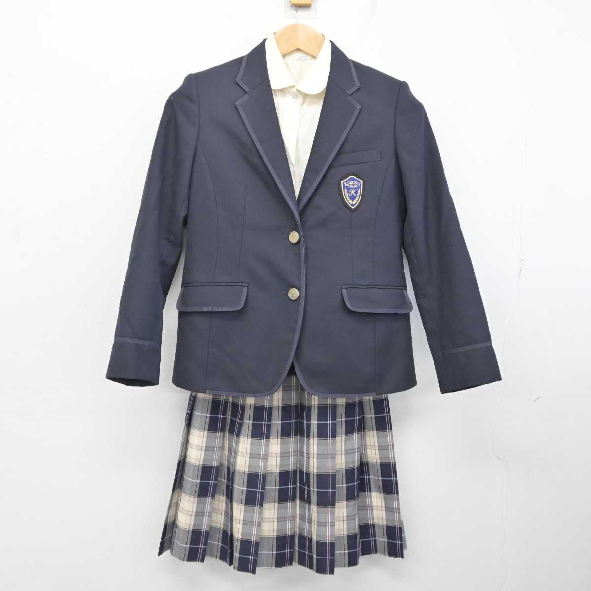 【中古】富山県 富山国際大学付属高等学校 女子制服 4点 ブレザー・ニット・シャツ・スカート Sf084079 中古制服通販パレイド