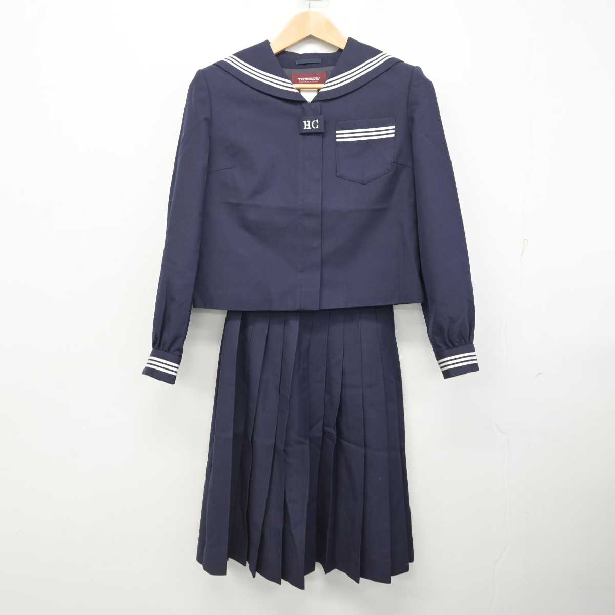 【中古】青森県 八戸商業高等学校 女子制服 2点 セーラー服・スカート Sf084991 中古制服通販パレイド