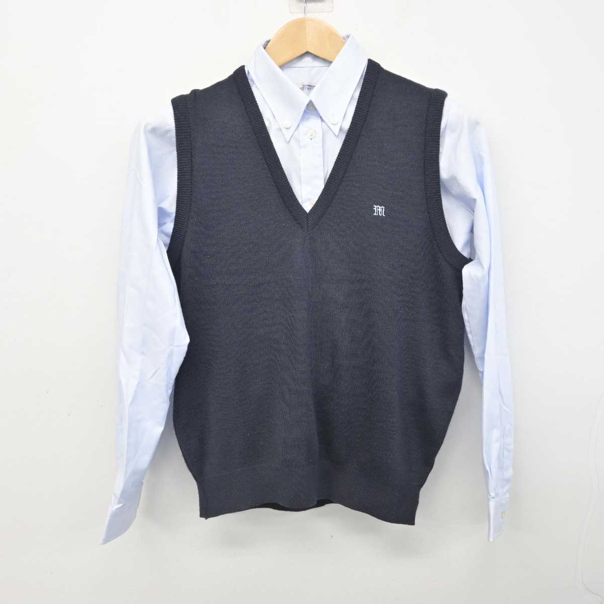 【中古】大阪府 茨田高等学校 女子制服 2点 ニットベスト・シャツ Sf085041 中古制服通販パレイド