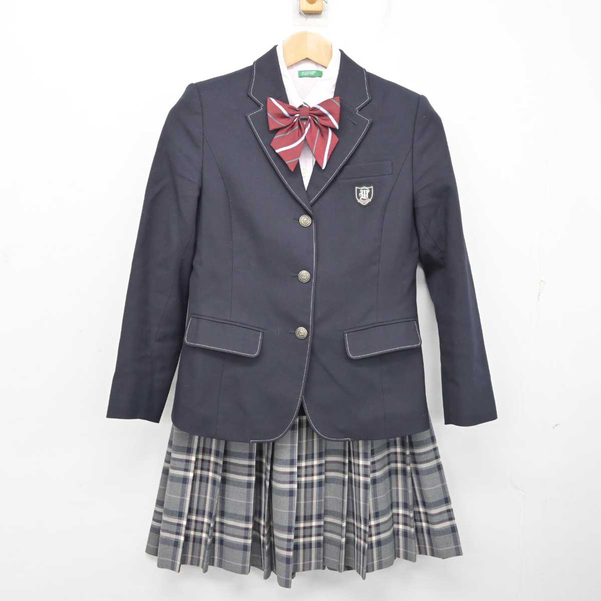 【中古】福岡県 福岡大学附属若葉高等学校 女子制服 5点 ブレザー・ニットベスト・シャツ・スカート Sf085281 中古制服通販パレイド
