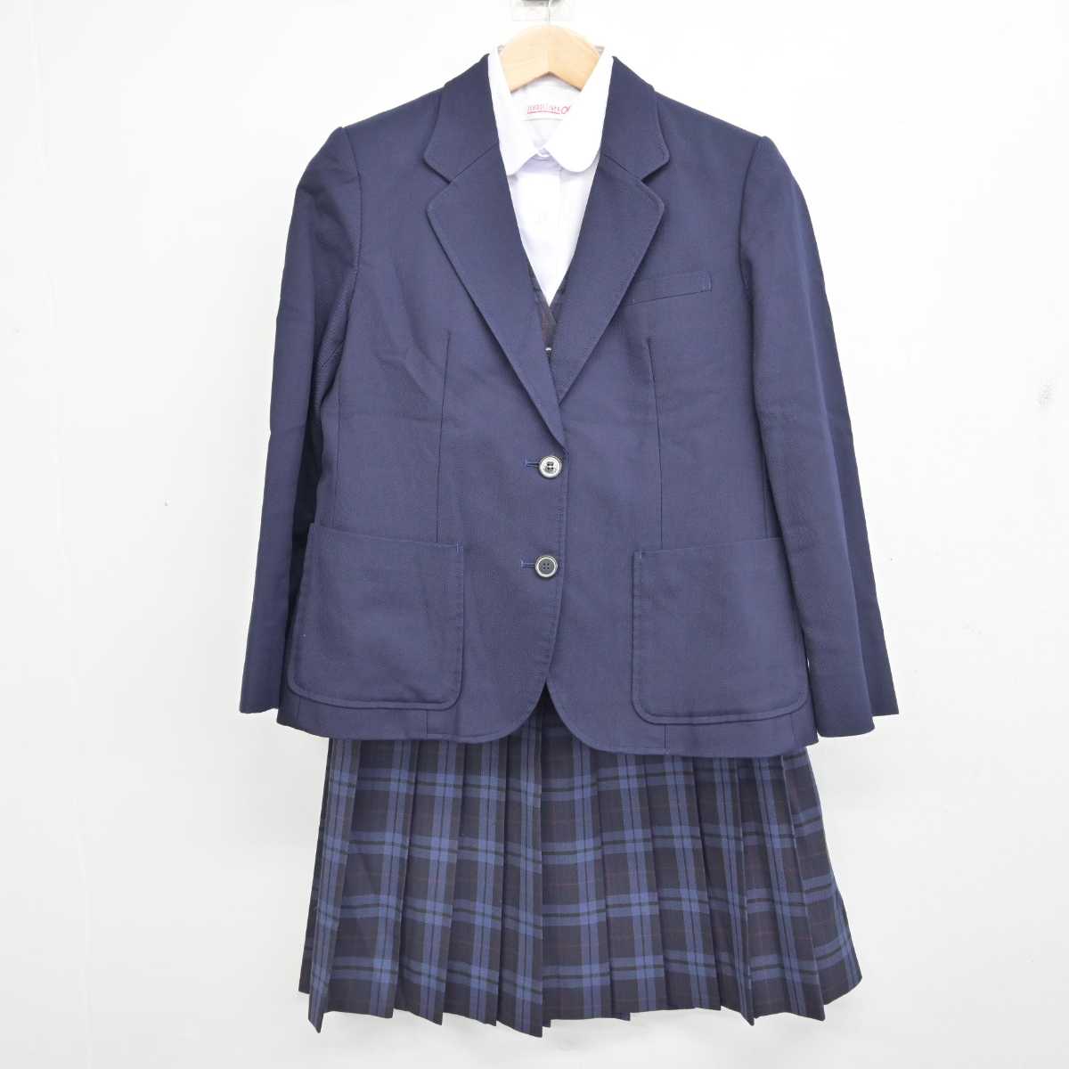 【中古】佐賀県 唐津商業高等学校 女子制服 4点 ブレザー・ベスト・シャツ・スカート Sf085293 中古制服通販パレイド