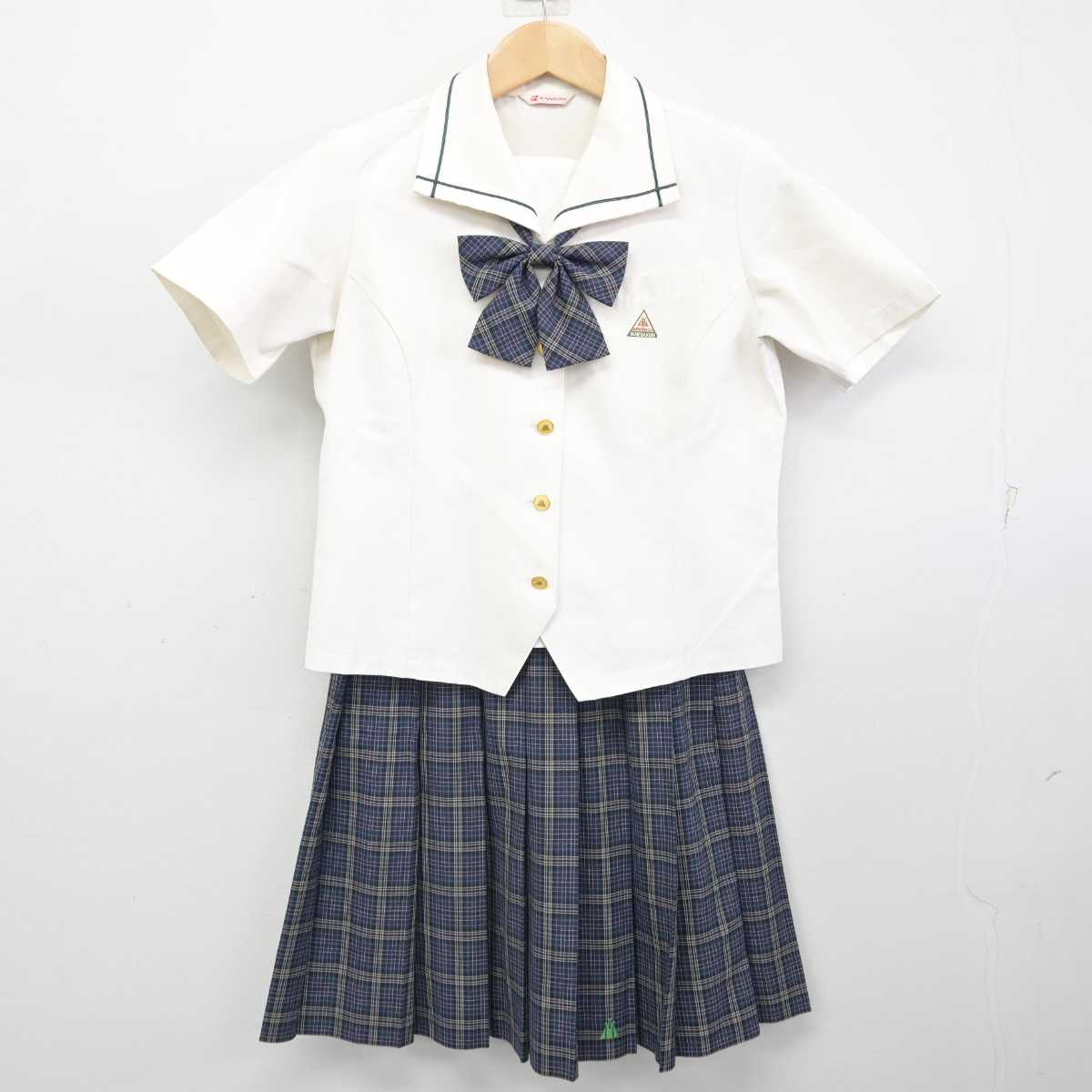 【中古】福岡県 八女学院高等学校 女子制服 3点 ブラウス・スカート Sf085437 中古制服通販パレイド