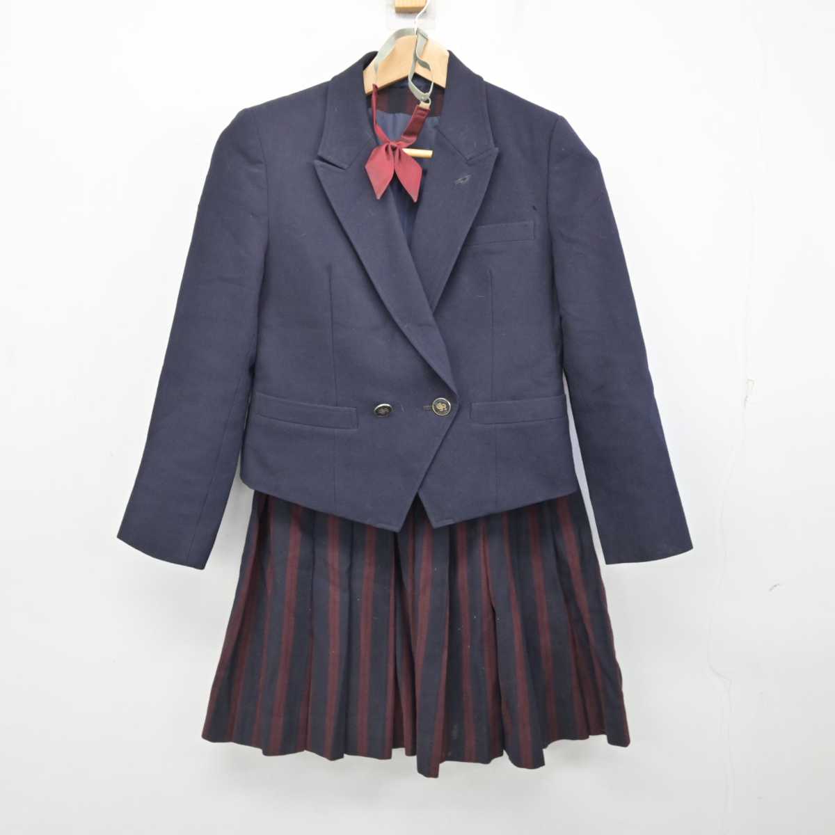 【中古】東京都 中村中学校・高等学校旧制服 女子制服 5点 ブレザー・ベスト・スカート Sf086581 中古制服通販パレイド