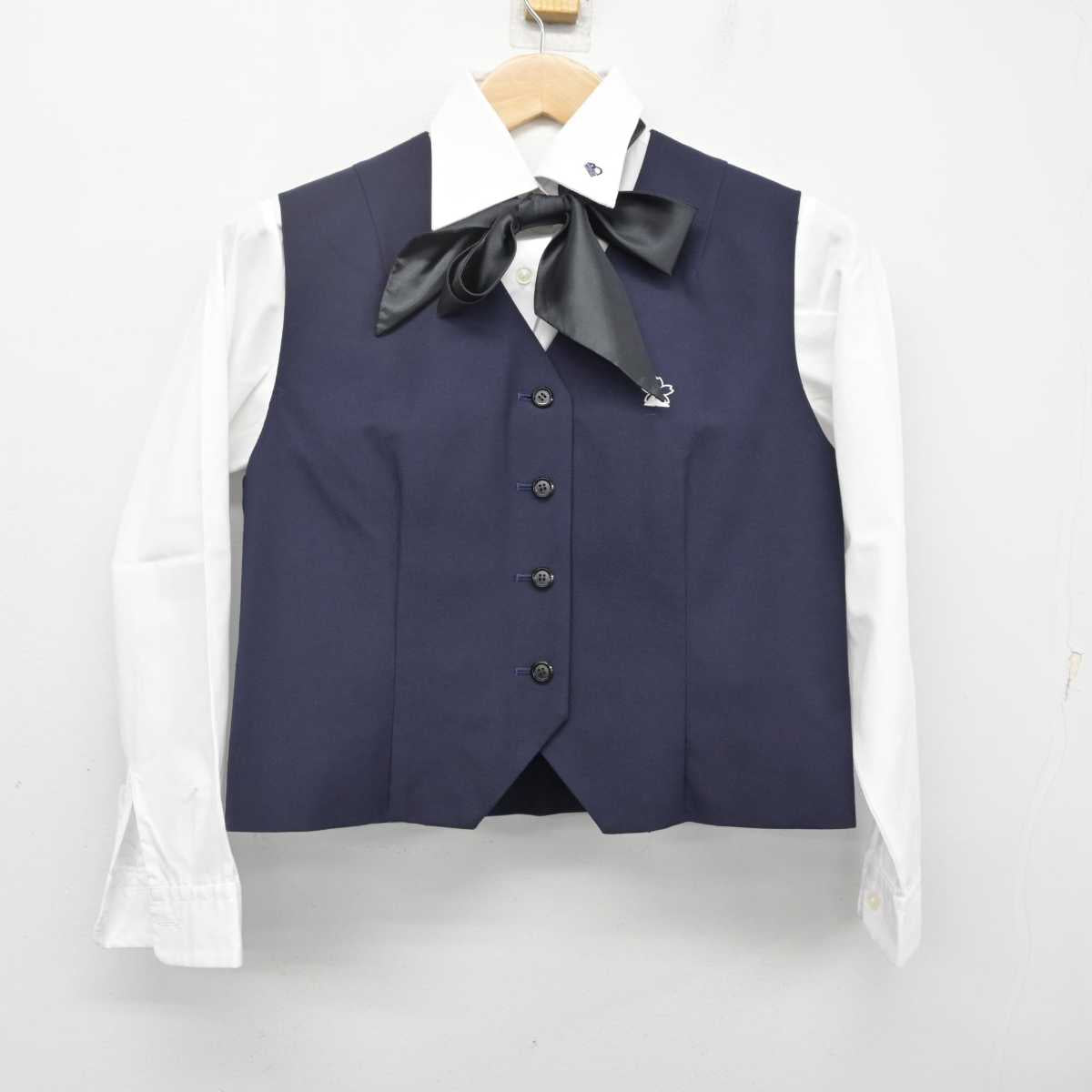 【中古】東京都 文京学院大学女子中学校・高等学校旧制服 女子制服 3点 ベスト・シャツ Sf086999 中古制服通販パレイド