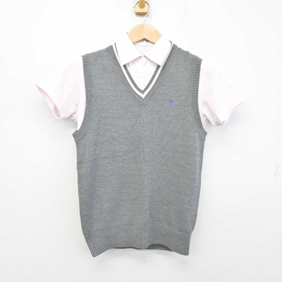 【中古】北海道 札幌大谷中学校・高等学校 女子制服 2点 ニットベスト・シャツ Sf088199 中古制服通販パレイド
