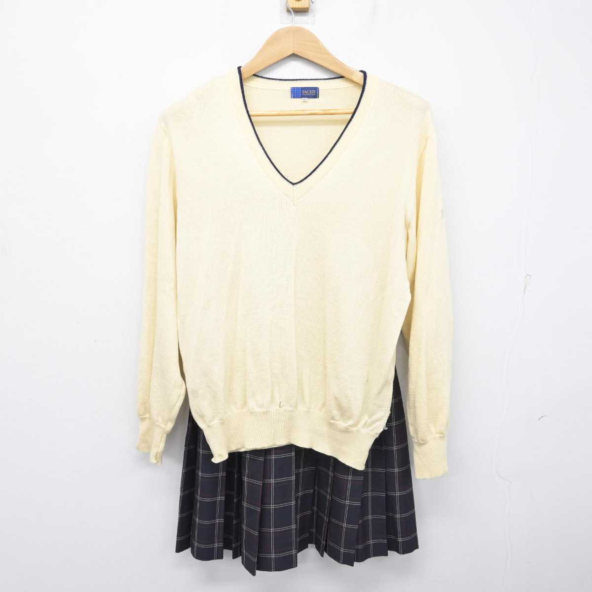 【中古】東京都 東京家政大学附属女子中学校・高等学校 女子制服 2点 ニット・スカート Sf089479 中古制服通販パレイド