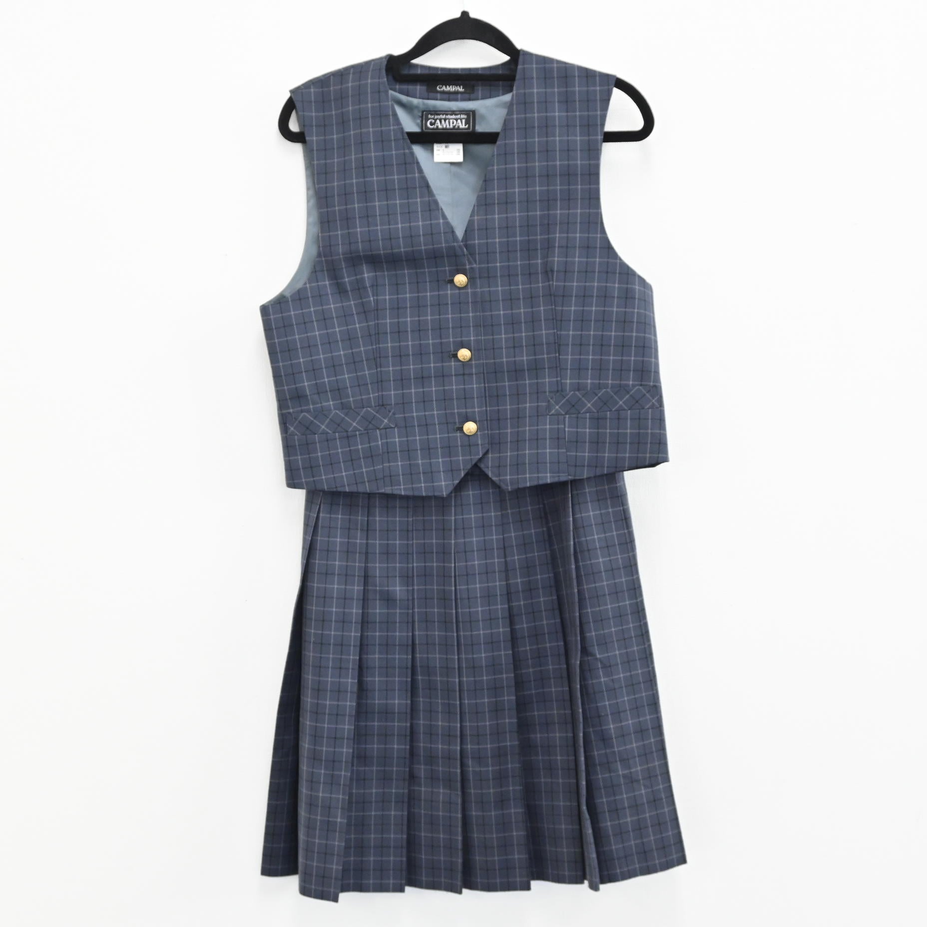 【中古制服】神奈川県 横浜市立泉ヶ丘中学校 女子制服 2点（ベスト・スカート） Sf000417【リサイクル学生服】 中古制服通販パレイド