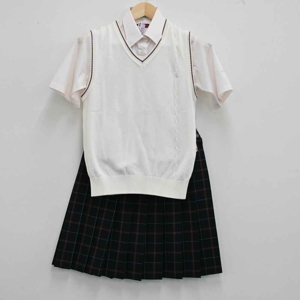 【中古制服】新潟県 新潟明訓高校 女子制服 2点(ニットベスト・シャツ)sf001842【リサイクル学生服】 中古制服通販パレイド