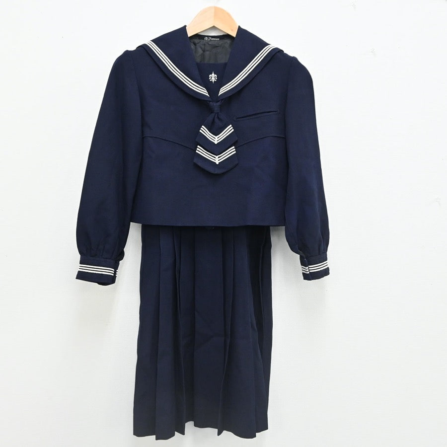 【中古制服】北海道 函館白百合学園高等学校 女子制服 2点（セーラー服・ジャンパースカート）sf002388【リサイクル学生服】 中古制服