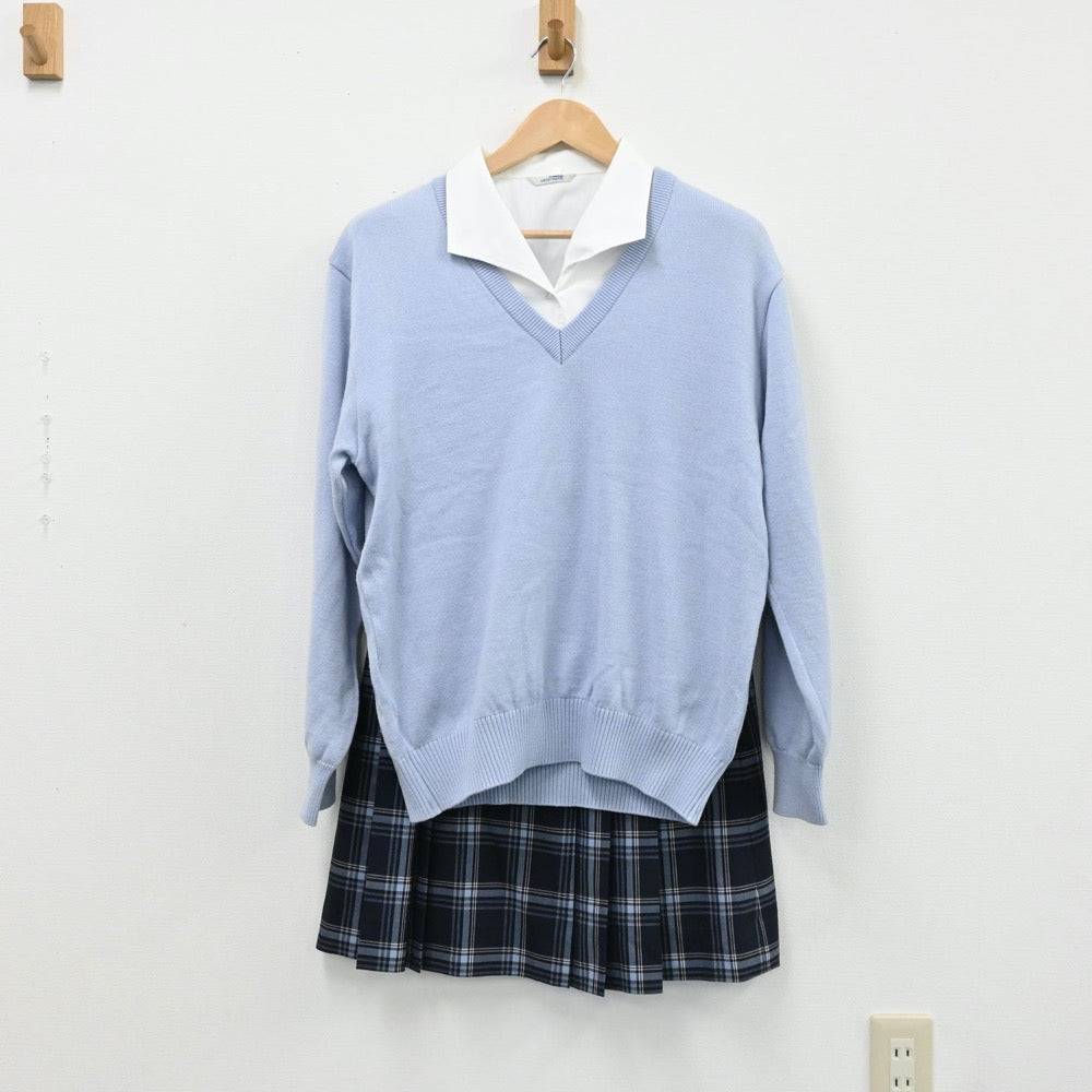 【中古制服】宮城県 聖ドミニコ学院高等学校 女子制服 4点（シャツ・ニット・スカート）sf004395【リサイクル学生服】 中古制服通販パレイド