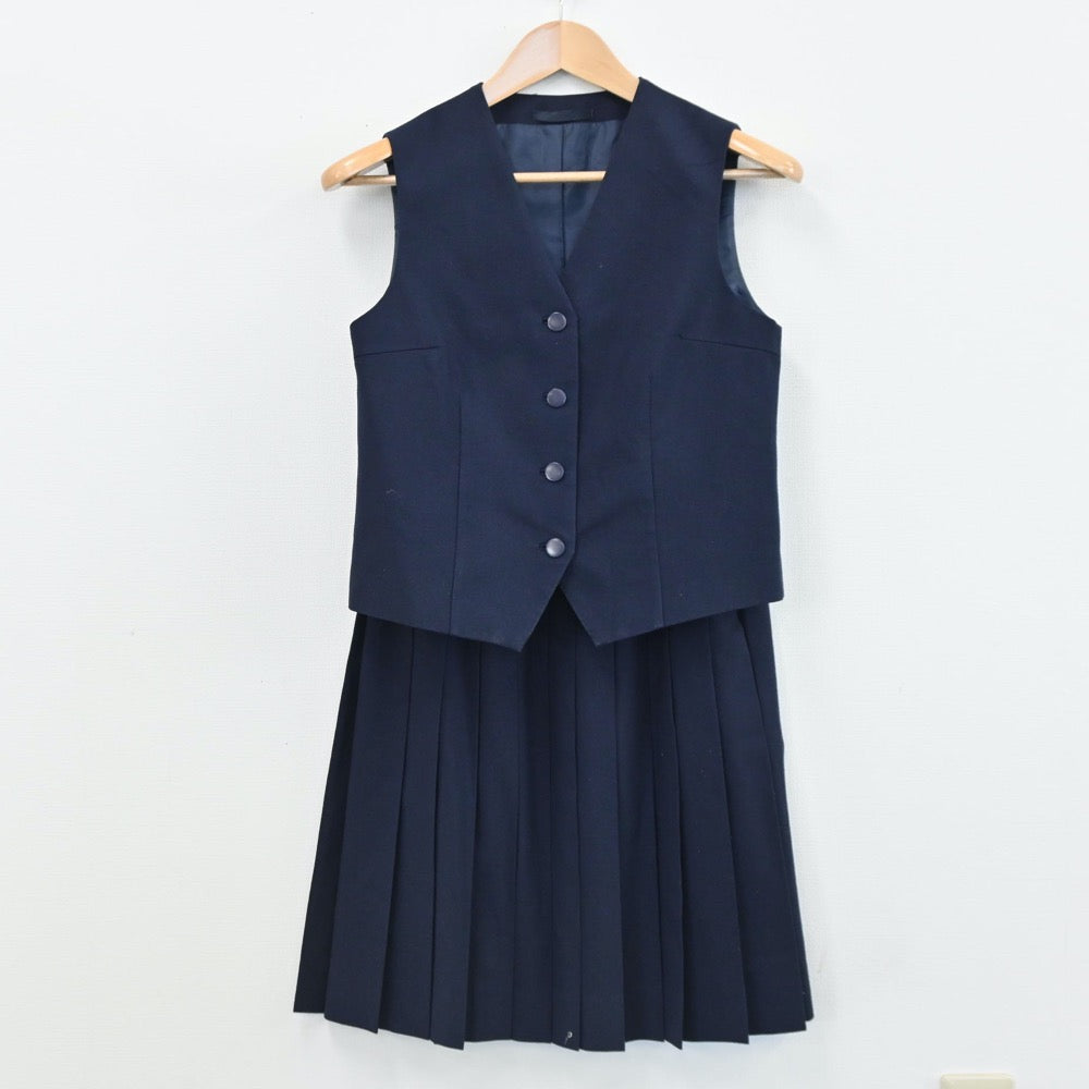 【中古制服】千葉県 千葉県立八千代高等学校 女子制服 2点（ベスト・スカート）sf005492【リサイクル学生服】 中古制服通販パレイド